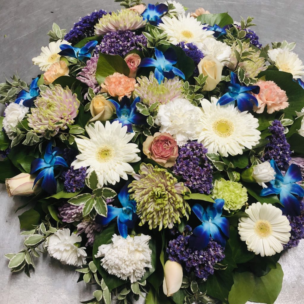 Round Funeral Wreath - Floral Affairs funeral flowers sunshine west