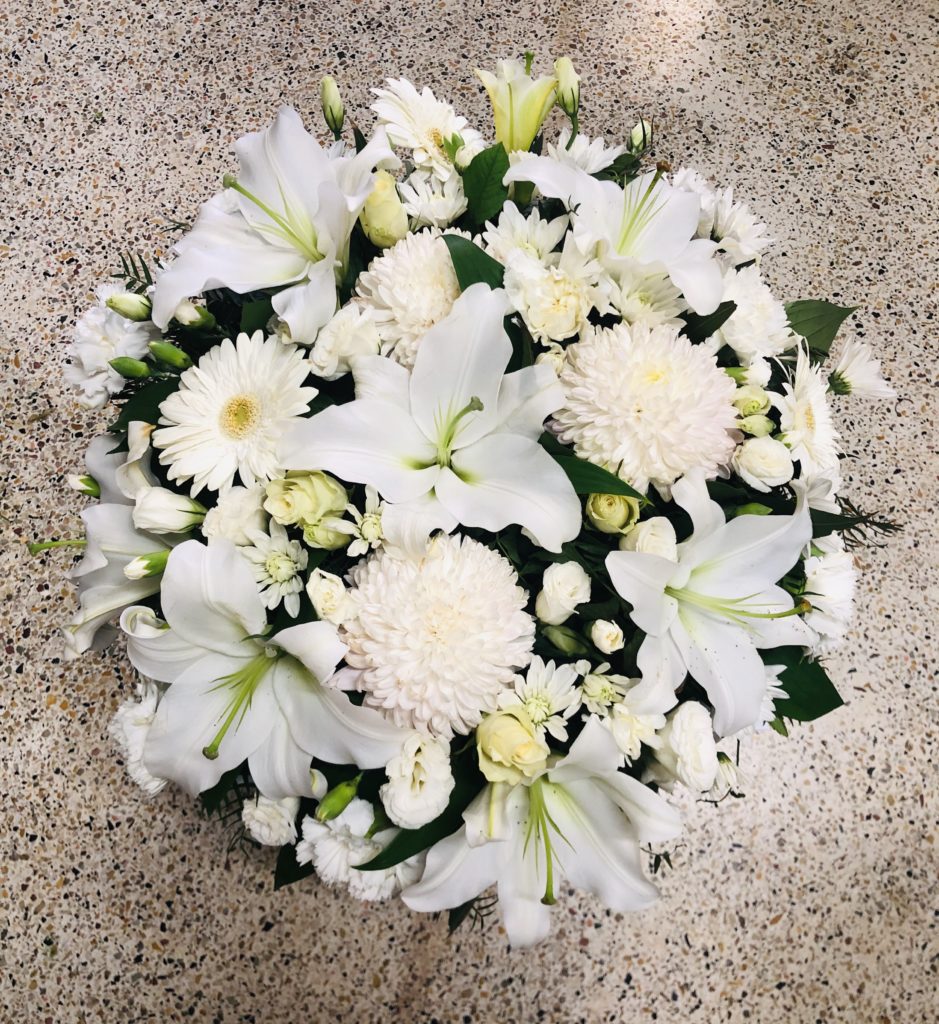 Round Funeral Wreath - Floral Affairs funeral flowers sunshine west