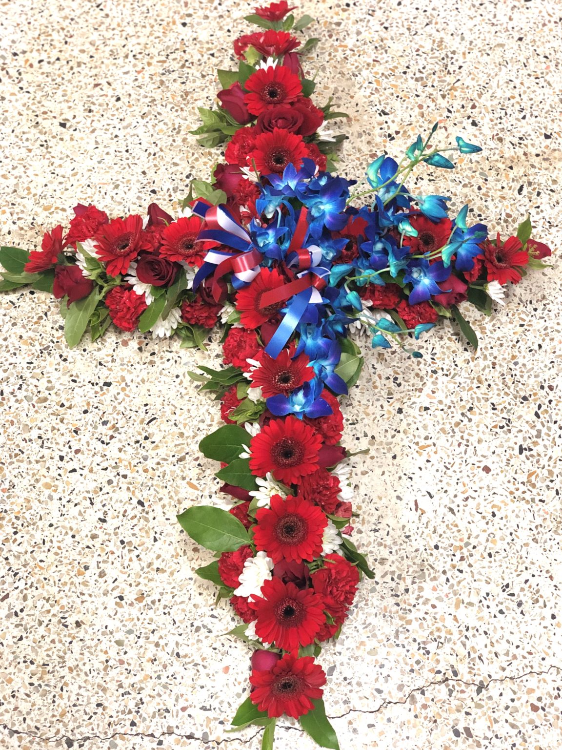 Large Funeral Cross - Floral Affairs funeral flowers sunshine west