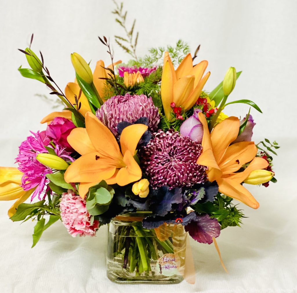 Sweet Posy Cube Vase - Floral Affairs sunshine florist same day delivery